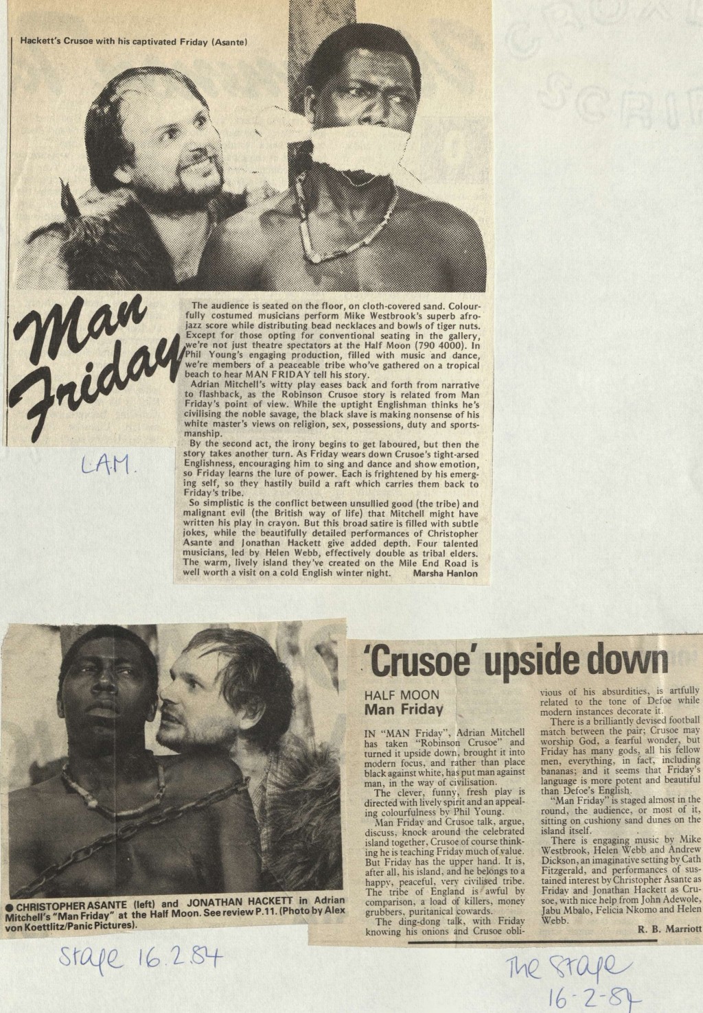 Man Friday (1983) : Stages of Half Moon