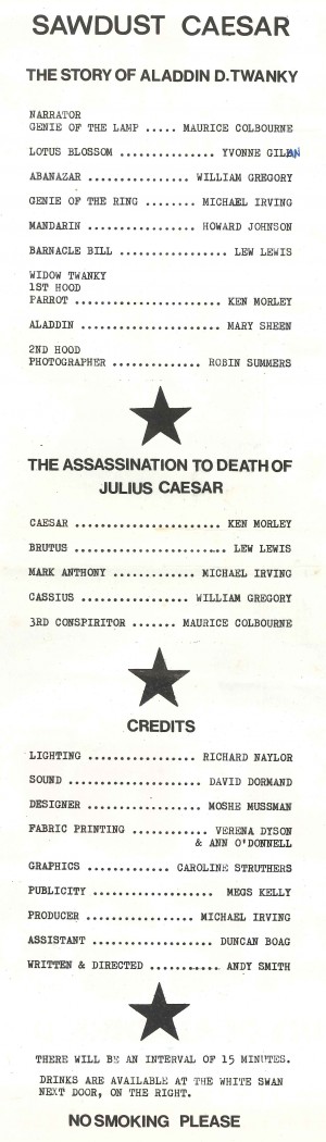 Sawdust Caesar (1972) : Stages of Half Moon