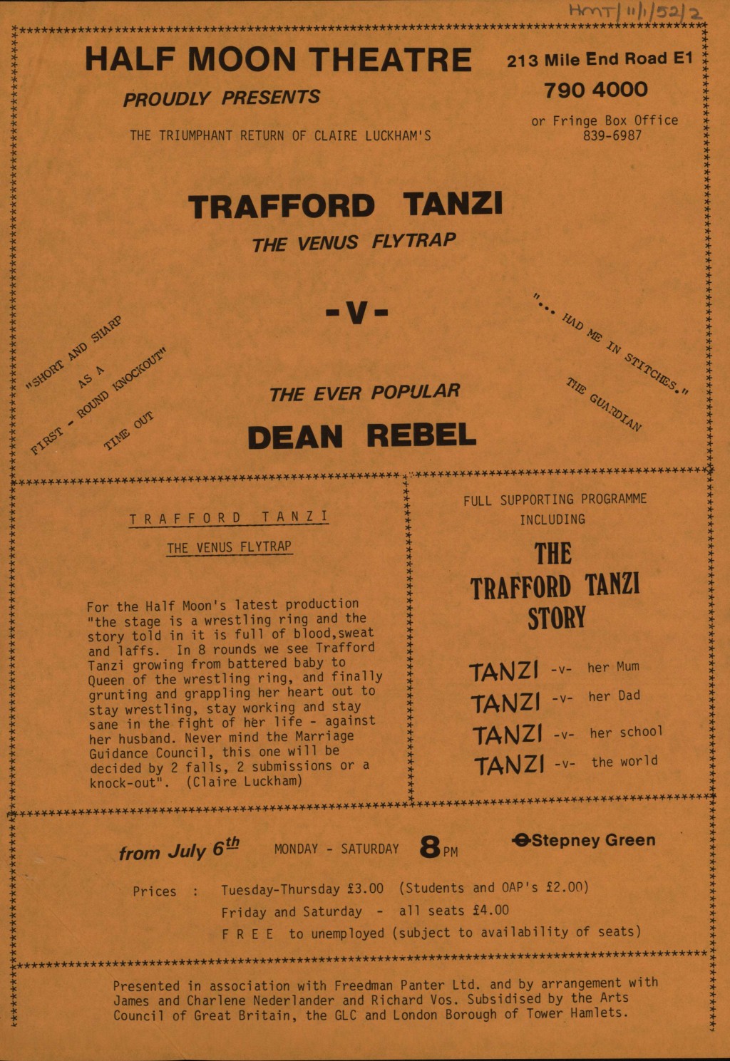 Trafford Tanzi (1980) : Stages of Half Moon